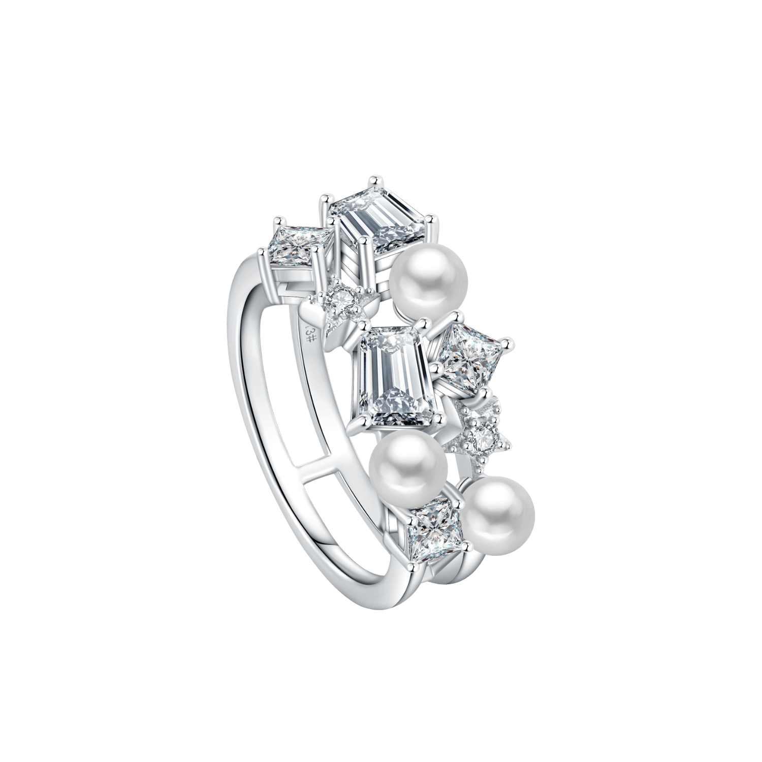 Starry Sky Inlaid Ring (Square Zircon)